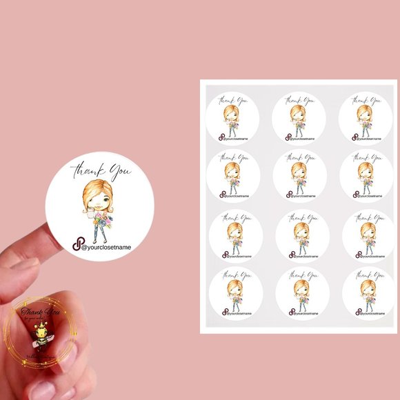 HobbeesBoutique | Design | Customer Thank You Stickers Round Labels Ty ...